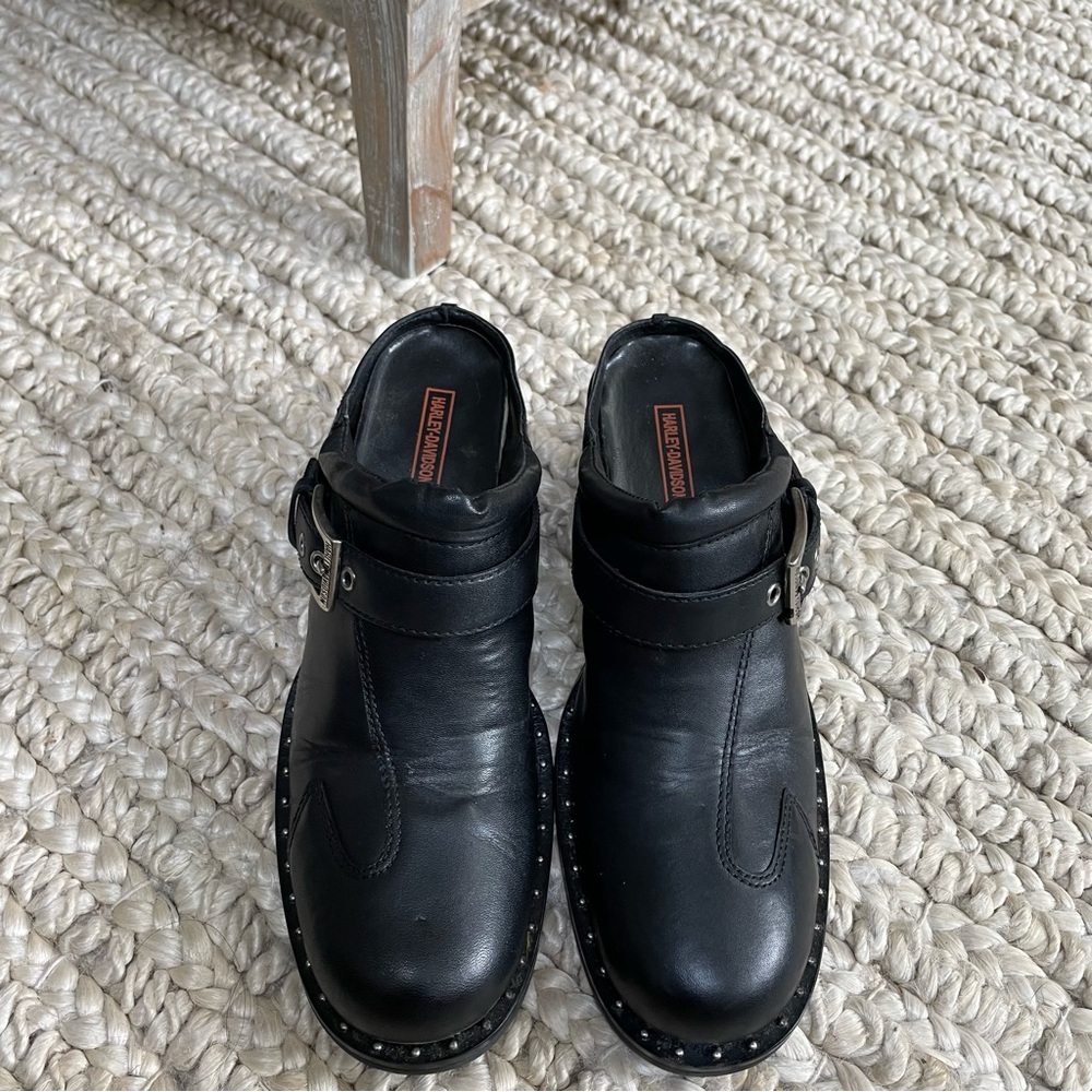 Harley Davidson Women Mule Clogs Leather Studded With… - Gem
